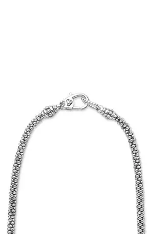 Lagos Signature Caviar Interlocking Diamond Pendant Necklace