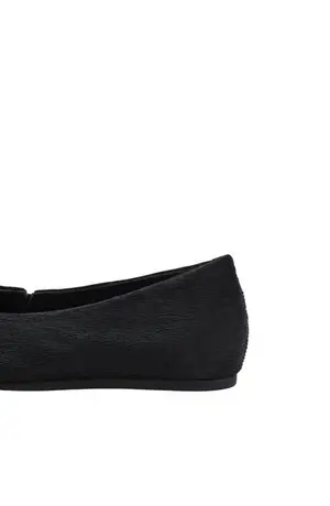Mango Genuine Calf Hair Square-toe Flats