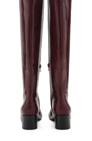 Mango Embossed Faux Leather Tall Boots