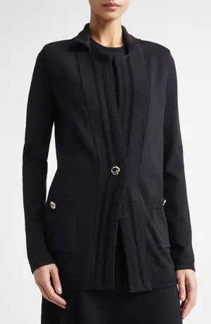 St. John Legacy Wool-blend Sweater Coat