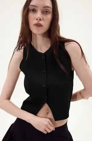 Deluc Ibiza Knit Vest - Black
