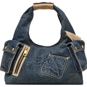 Marc Jacobs The Sack Denim Shoulder Bag - Dark Wash Indigo