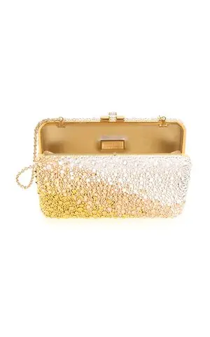 Judith Leiber Gradient Caviar Slim Slide - Gold