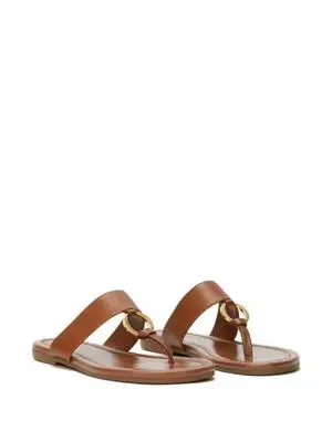 ODISSI Olivia Ring-detail Leather Sandals - Brown