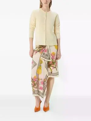 Blumarine Strass Embroidered Cashmere Cardigan - Neutrals