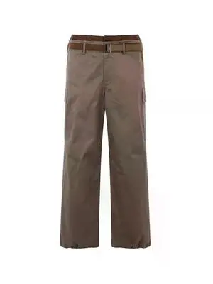 Sacai Gabardine Cargo Trousers - Brown