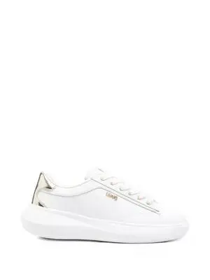 Liu Jo Leather Sneakers With Metallic Heel Counter - White