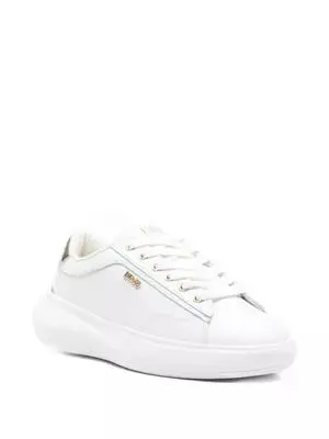 Liu Jo Leather Sneakers With Metallic Heel Counter - White