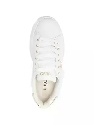 Liu Jo Leather Sneakers With Metallic Heel Counter - White