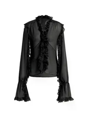 Alberta Ferretti Ruffled Blouse - Black