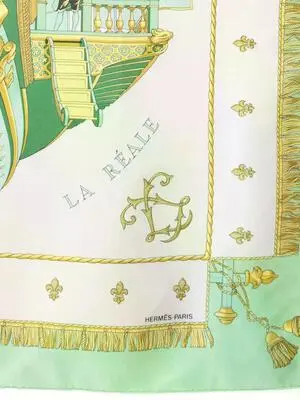 Hermès 1992 Graphic-print Scarf