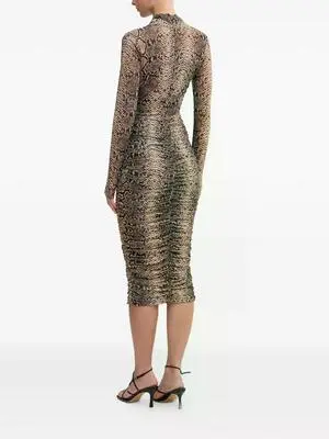 Bardot Cut-out Print Midi Dress - Neutrals