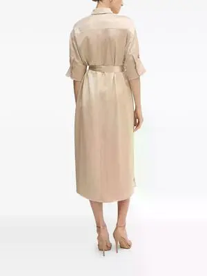MARC AUREL Belted Midi Shirt Dress