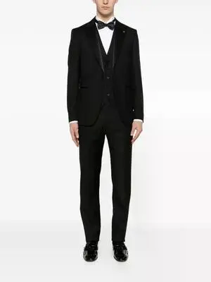 Tagliatore Satin-trim Suit