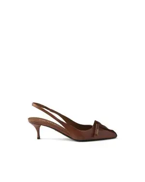 Prada Leather Slingback Pumps - Brown