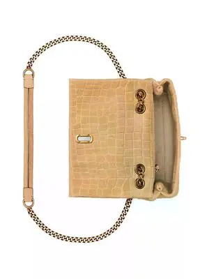 Marc Jacobs Slim Croc Suede Shoulder Bag - Brown
