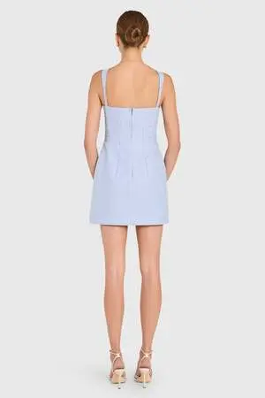 Amanda Uprichard Andreina Mini Dress - Atlantic/ivory