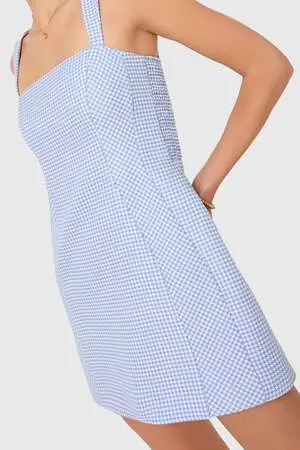 Amanda Uprichard Andreina Mini Dress - Atlantic/ivory