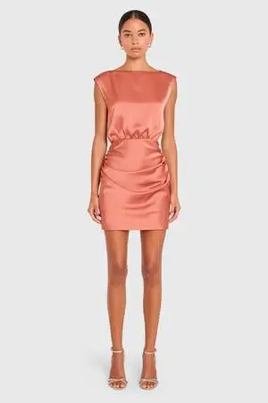 Amanda Uprichard Nora Mini Dress - Clay
