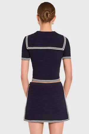Amanda Uprichard Monique Short Sleeve Knit Top