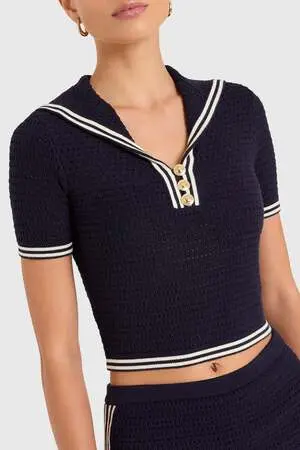 Amanda Uprichard Monique Short Sleeve Knit Top