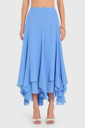 Amanda Uprichard Monterey Chiffon Midi Skirt