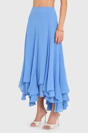 Amanda Uprichard Monterey Chiffon Midi Skirt