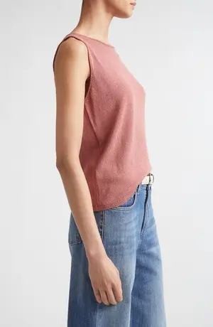 Eleventy Sequin Embellished Silk & Cotton Sweater Vest