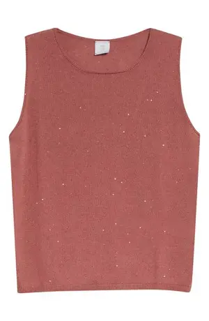 Eleventy Sequin Embellished Silk & Cotton Sweater Vest