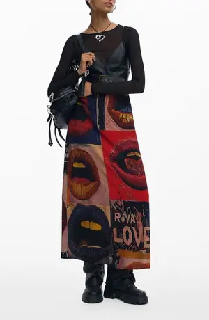Desigual Long-sleeve Faux Leather Bodice Dress - Black
