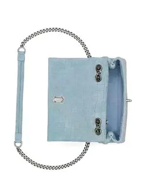 Marc Jacobs Slim Croc Suede Dual-chain Shoulder Bag - Blue