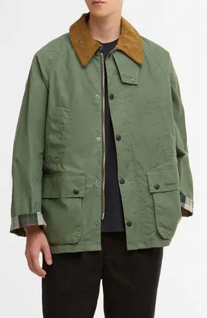 Barbour Bedale Coated Cotton Jacket - Winter Moss