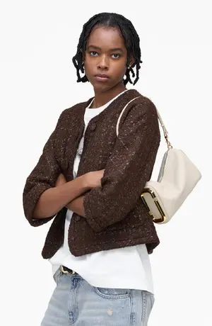 Marc Jacobs The Leather Snapshot Shoulder Bag - Cloud White