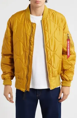 Alpha Industries L-2b Relaxed Water Resistant Quilted Bomber Jacket - Tumbleweed