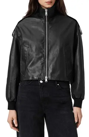 ALLSAINTS Lowden Leather Bomber Jacket