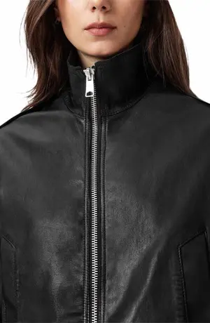 ALLSAINTS Lowden Leather Bomber Jacket