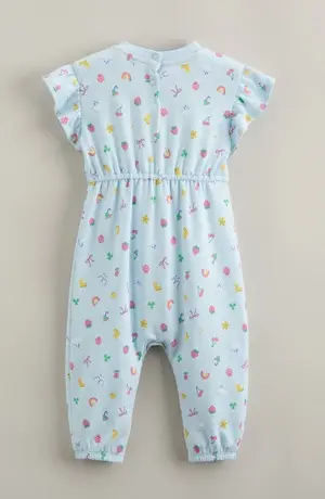 TUCKER + TATE Ruffle Sleeve Romper - Blue Delicate Rainy Day