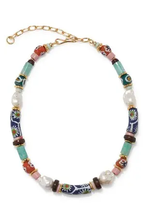 LIZZIE FORTUNATO Souvenir Beaded Necklace - Blue Multi