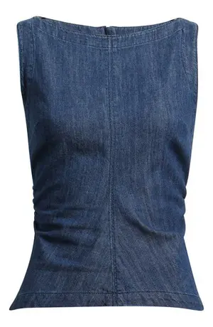 Madewell Ruched Denim Shell Top