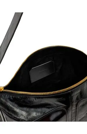 ALLSAINTS Jean Ray Leather Shoulder Bag - Black