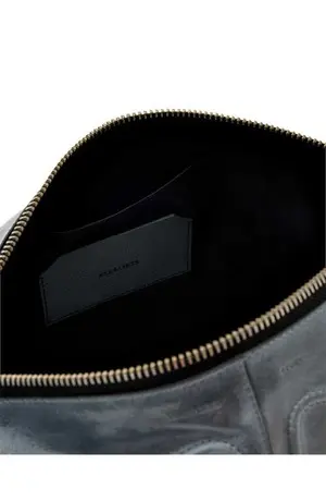 ALLSAINTS Jean Ray Leather Shoulder Bag - Cement Blue