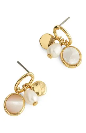 Madewell Cluster Drop Earrings - Antique Gold