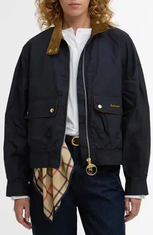 Barbour Blackthorn Cotton Jacket - Vulcan Navy/beige Tattersall
