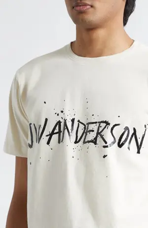 JW Anderson Circular Logo Graphic T-shirt - Ecru