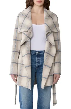 Soia & Kyo Plaid Wool-blend Wrap Coat