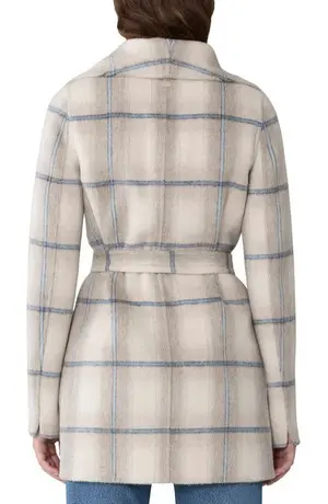 Soia & Kyo Plaid Wool-blend Wrap Coat