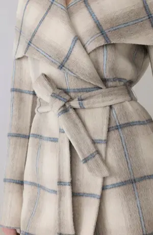 Soia & Kyo Plaid Wool-blend Wrap Coat