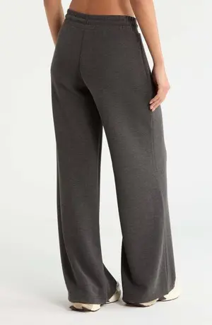 Zella Soft Luxe Wide Leg Pants - Brown Mole Heather