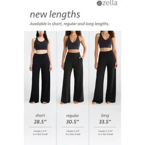 Zella Soft Luxe Wide Leg Pants - Red Festive