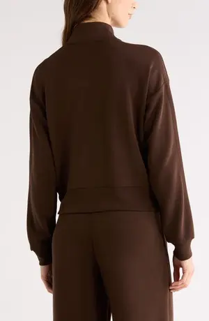 Zella Ultra Soft Zip Jacket - Brown Mole'